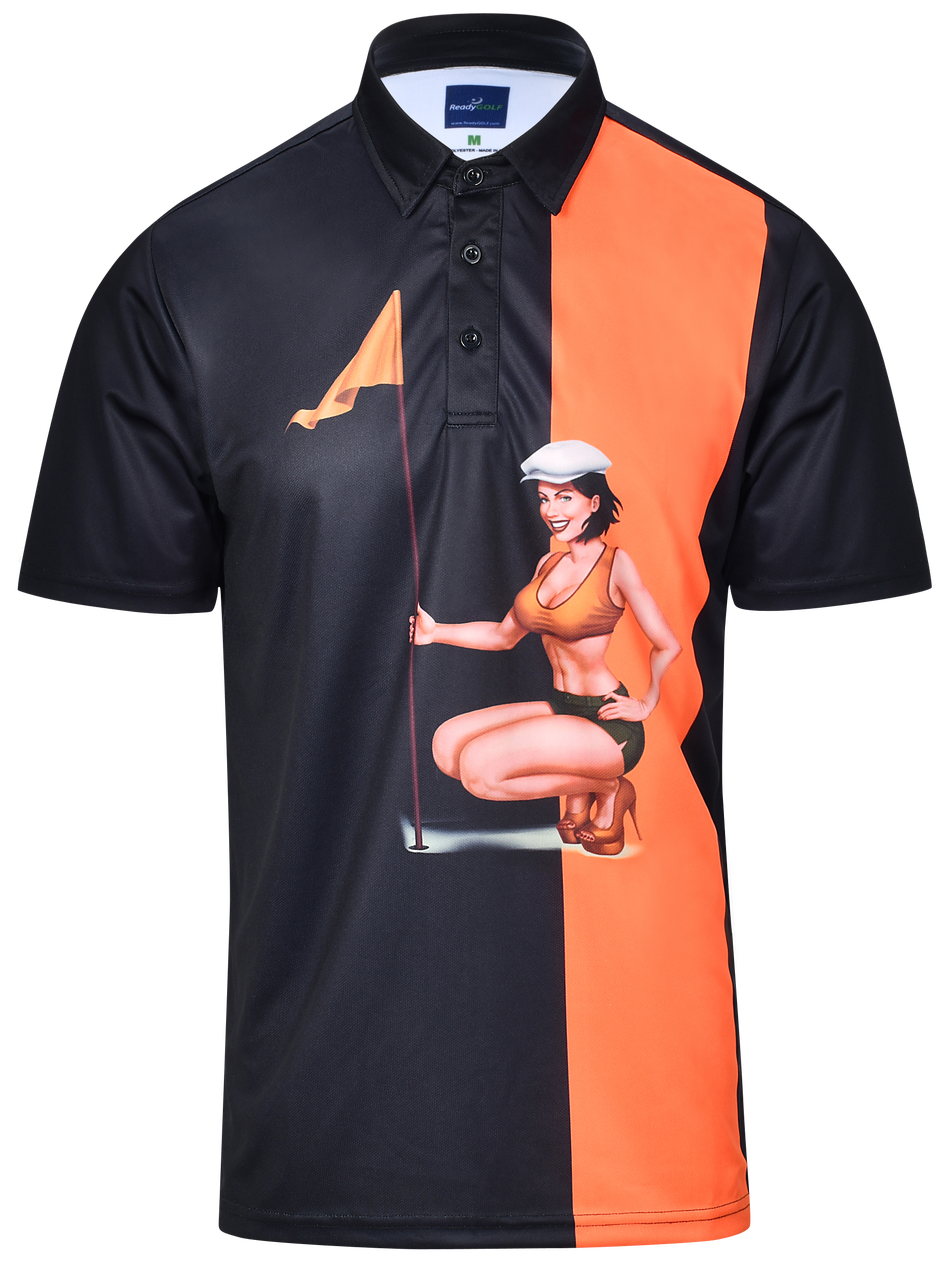 ReadyGolf Mens Pin-Up Golf Polo Shirt - Pin High