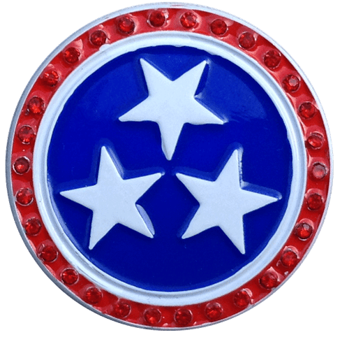 Tennessee Stars Ball Marker & Hat Clip with Crystals by ReadyGolf