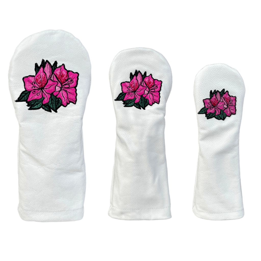 Sunfish Augusta Azalea Leather Headcovers and Alignment Stick