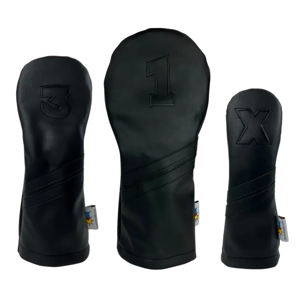Murdered Out Black On Black DR FW HB Or Set Headcovers By Sunfish murdered-out-black-on-black-dr-fw-hb-or-set-headcovers-by-sunfish