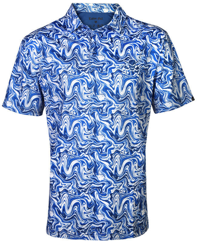 Men's Blue Stryker Cool-Stretch Golf Shirt by Tattoo Golf